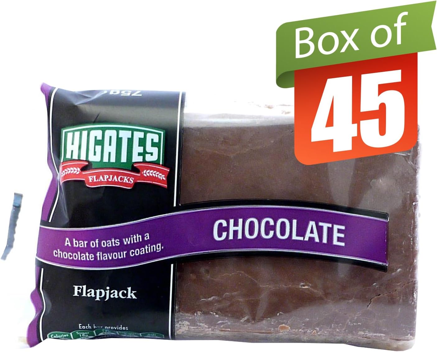Higates Flapjack Bar Chocolate 75g (Box of 45) : Amazon.co.uk: Grocery