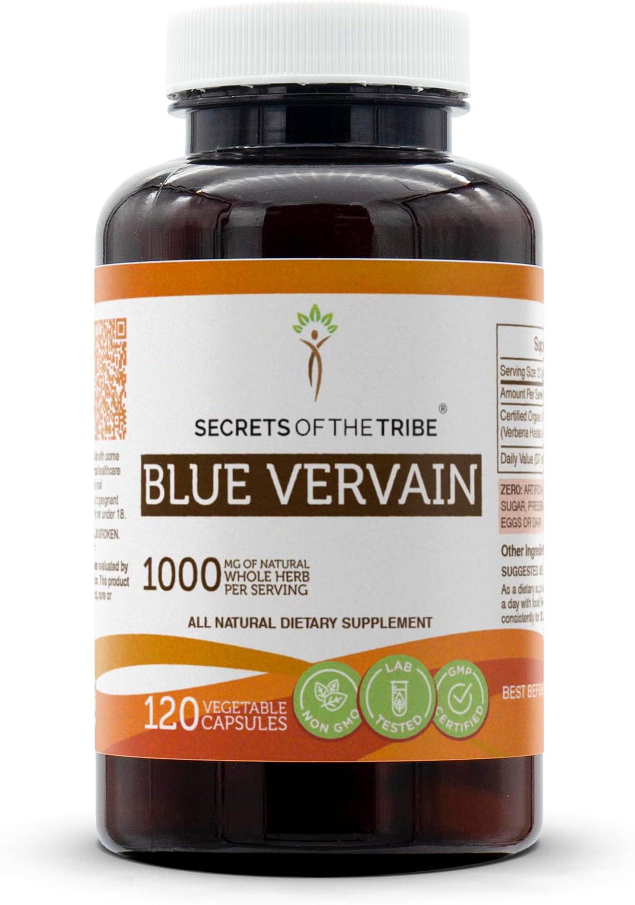 Amazon.com: Secrets of the Tribe Blue Vervain 120 Capsules, 1000 mg ...