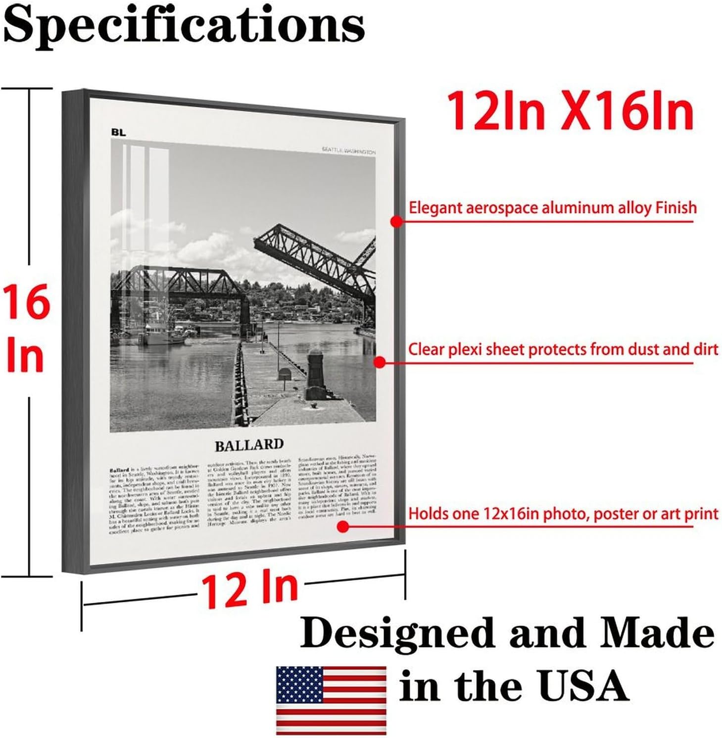 Ballard Print Black And White, Ballard Wall Art, Ballard Poster ...