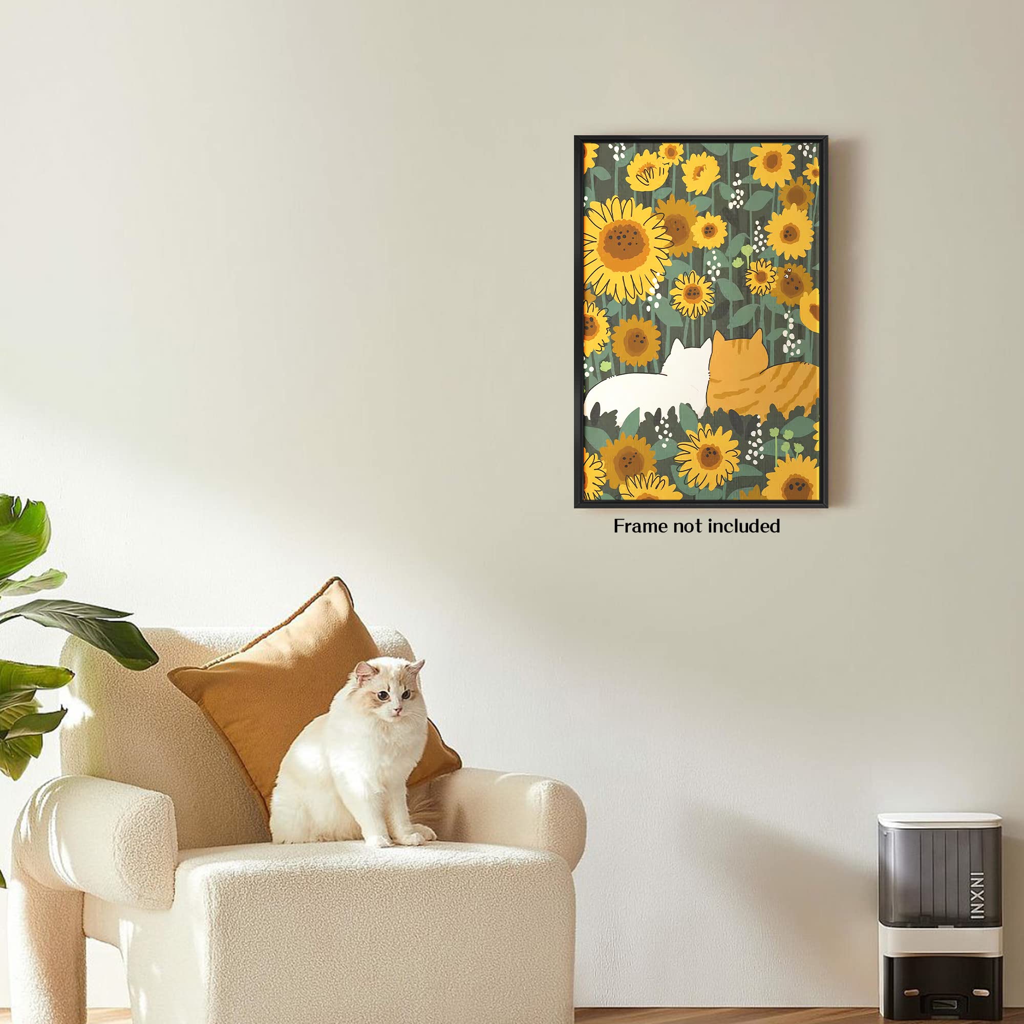 Snapklik.com : FULL HOUSE Cute Cat Poster 16" X 24" Cat And Flower ...