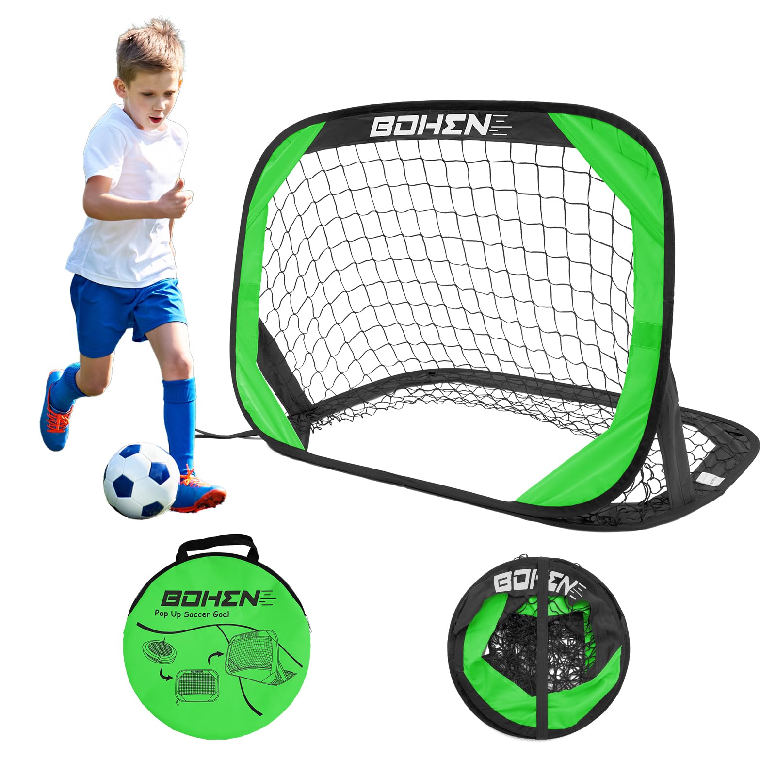 Amazon.com : BOHEN Pop Up Soccer Goals for Kids-Foldable Portable ...