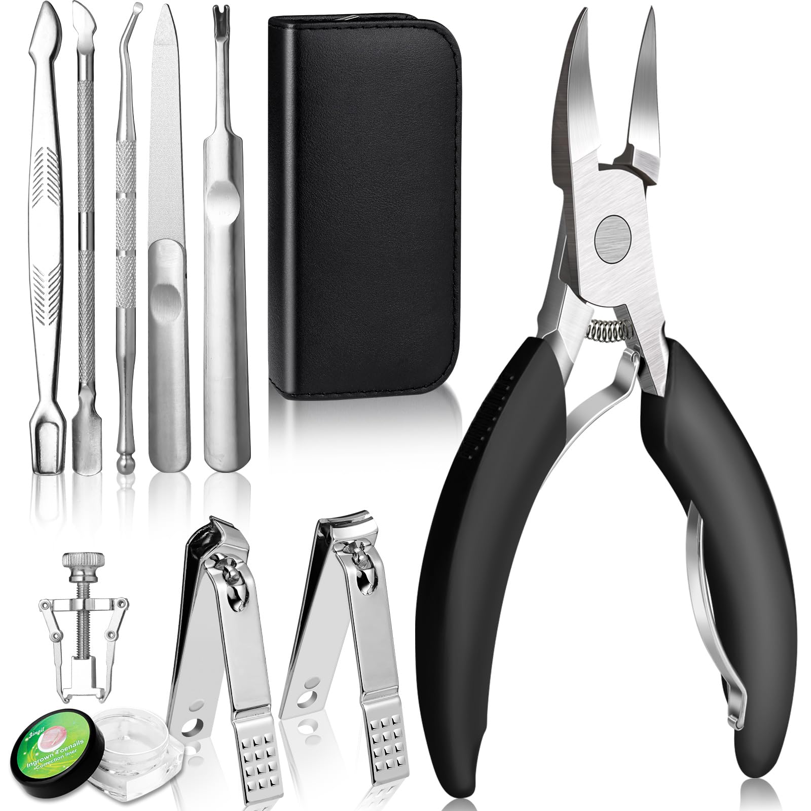16 PCS Toe Nail Clipper, Modacraft Sharp Toenail Clippers Kits for ...