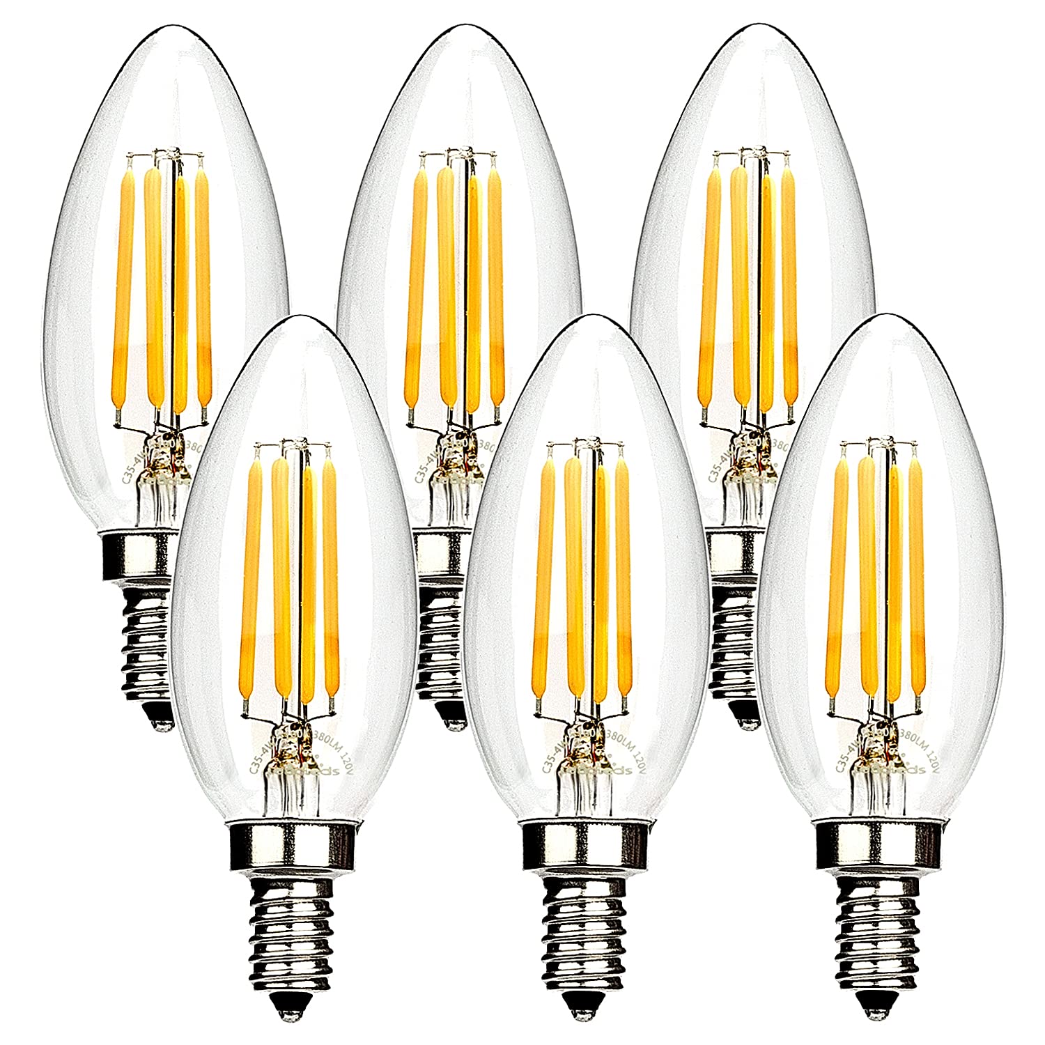 Snapklik.com : Candelabra LED Bulbs 40 Watt Equivalent, 4W E12 Mini ...