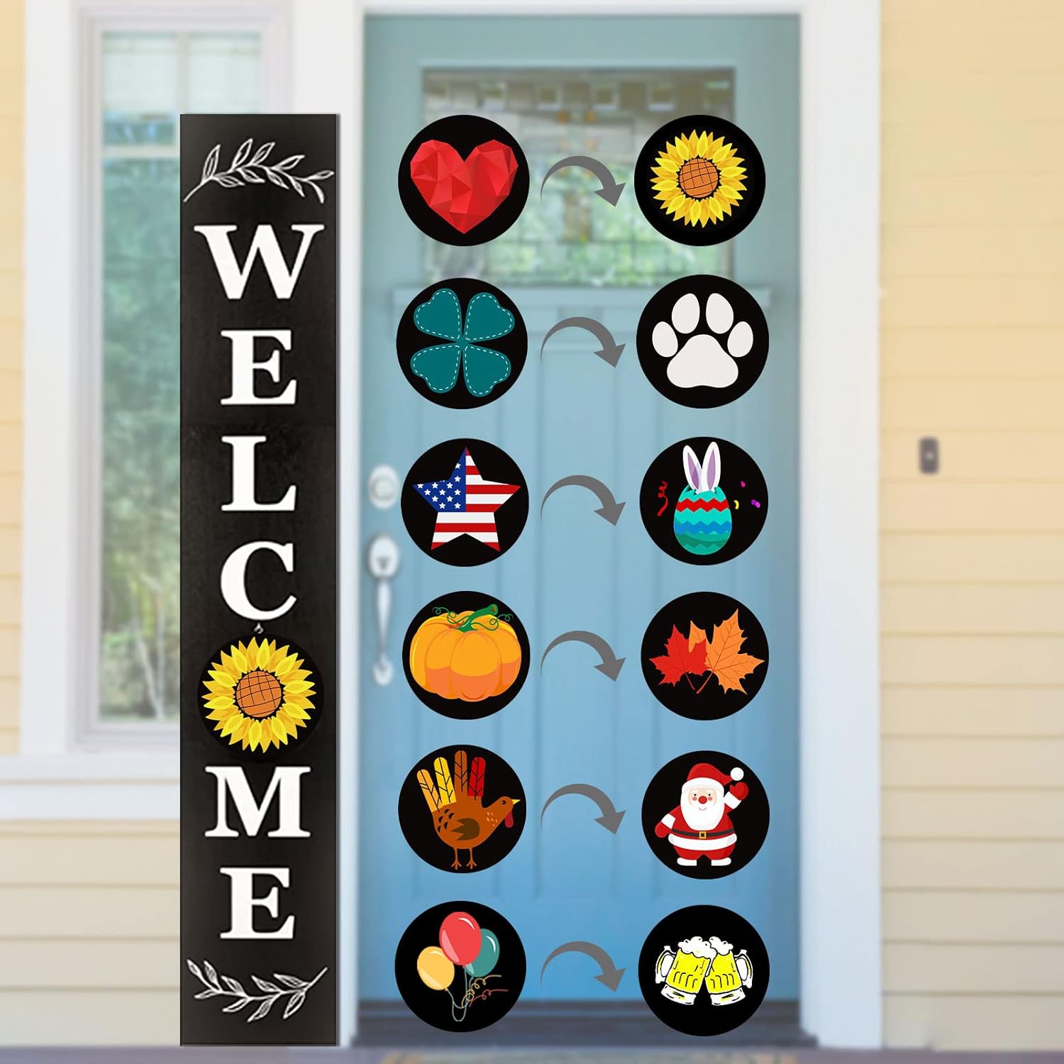 Amazon.com: LOTKEY Interchangeable Welcome Sign for Front Porch ...