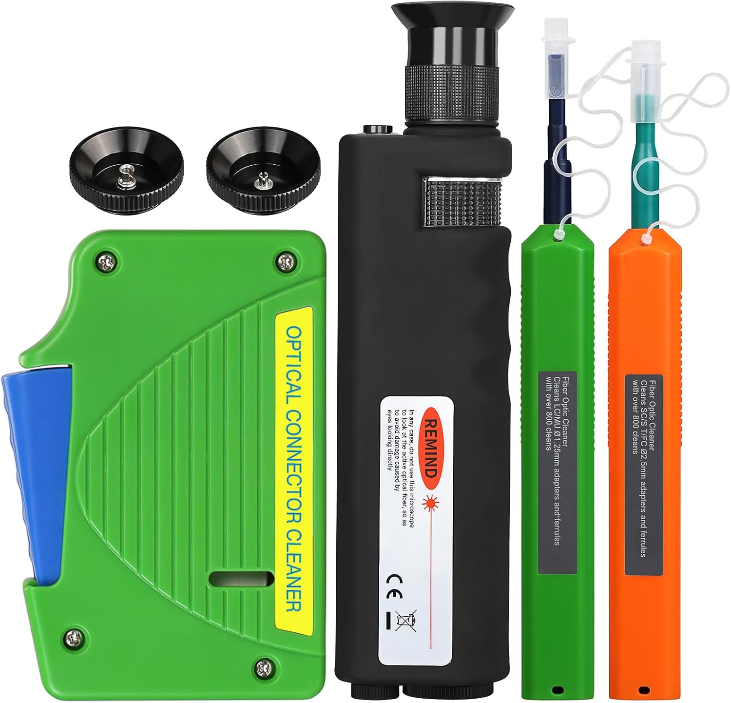 4-Piece Set Fiber Cleaning Tool kit Handheld Fiber Microscope 400x ...