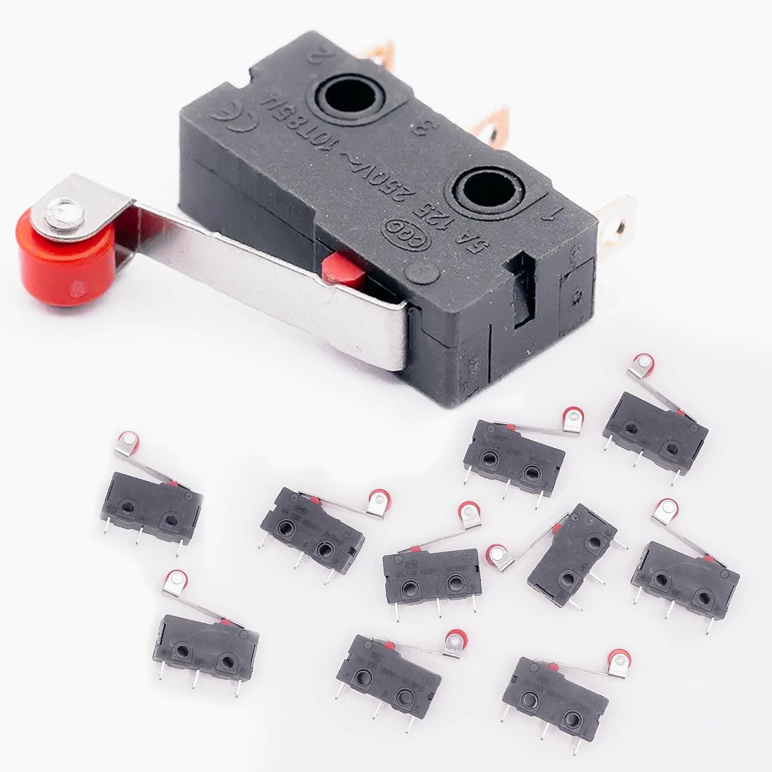 10pcs Micro Limit Switch KW12-3 | AC 250V 5A SPDT | 1 NO 1 NC | With ...