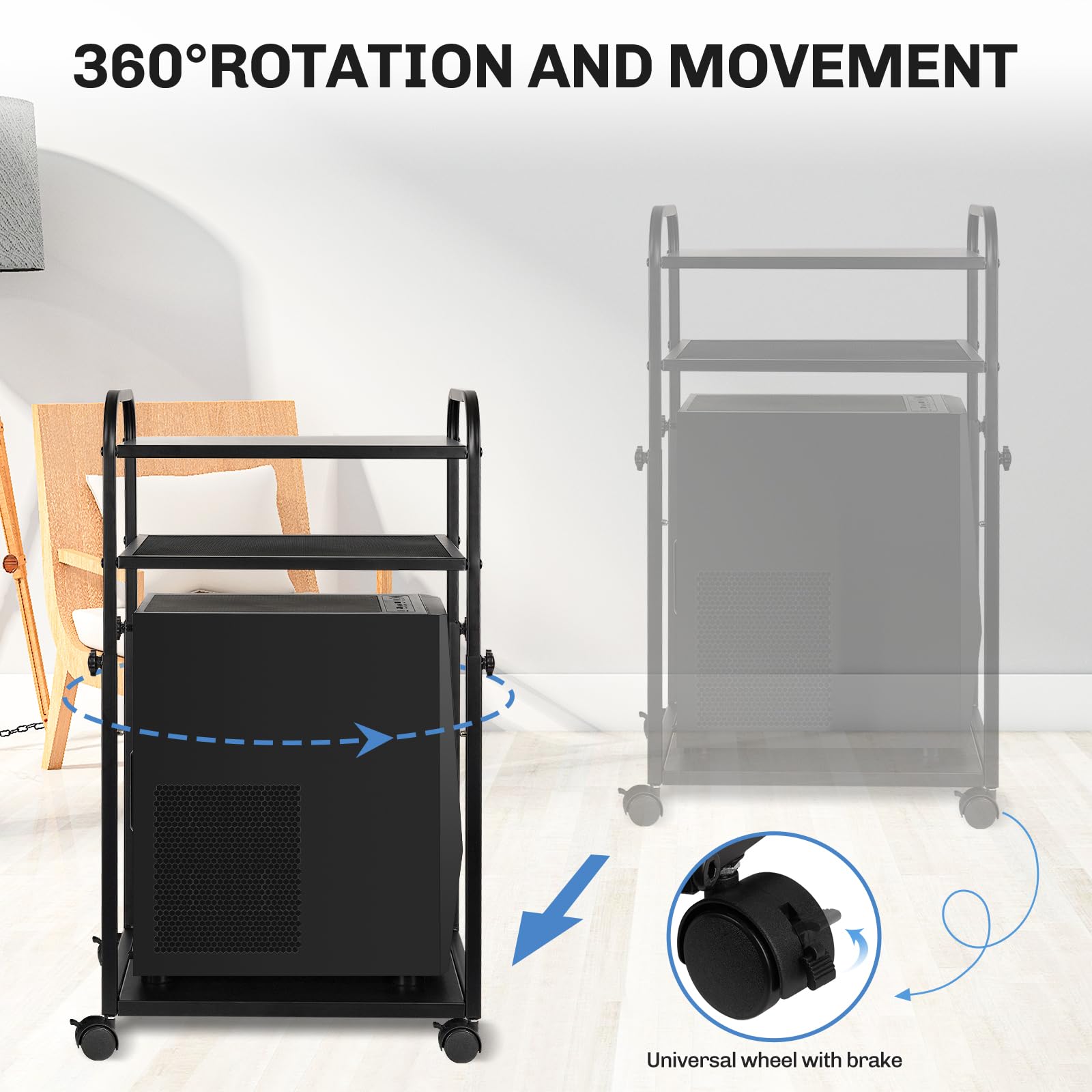 Snapklik.com : Liitrton Height Adjustable Computer Tower Stand, Mobile ...