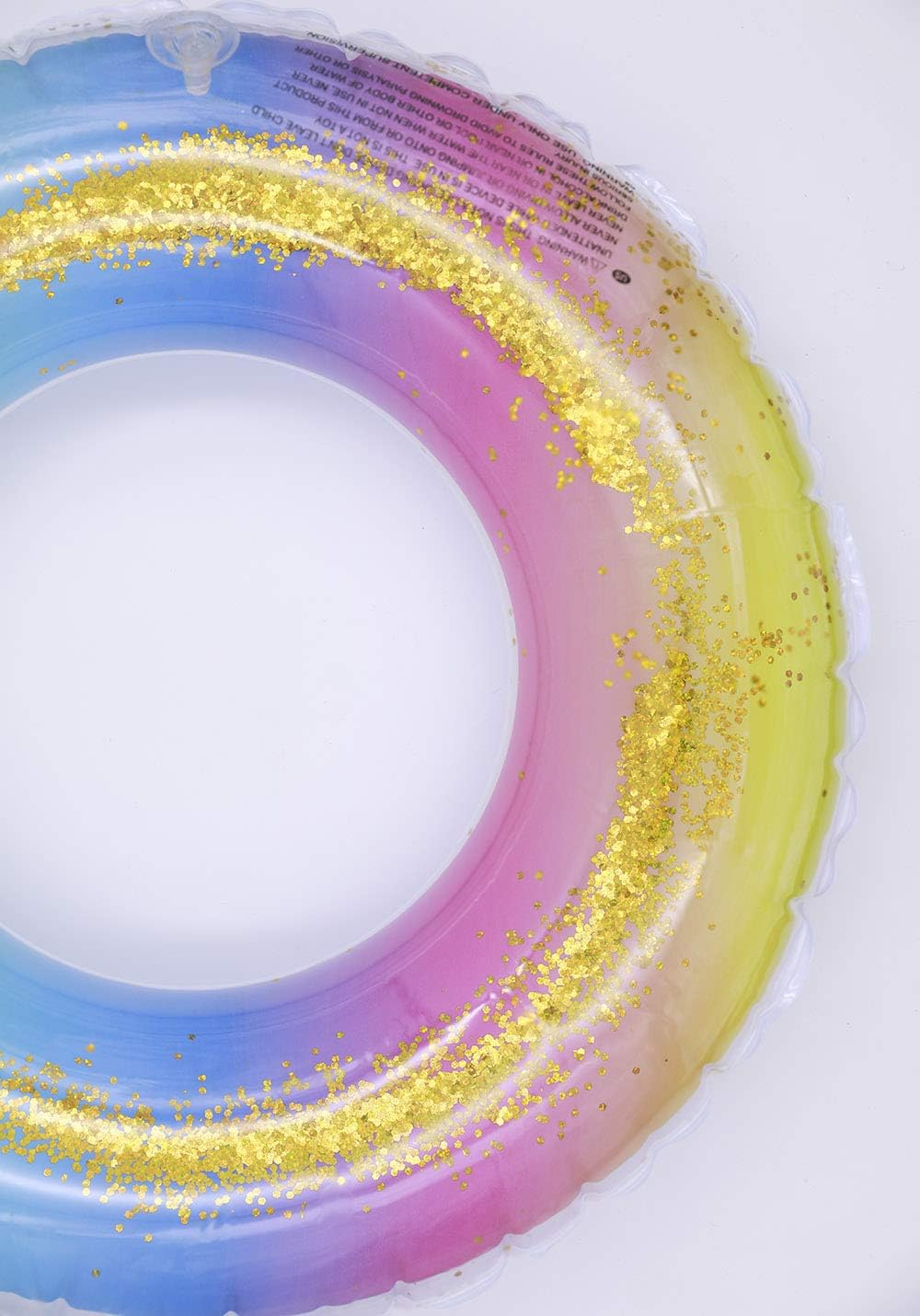 Topfunyy Rainbow Glitter Pool Floats Sequin Confetti Inflatable ...