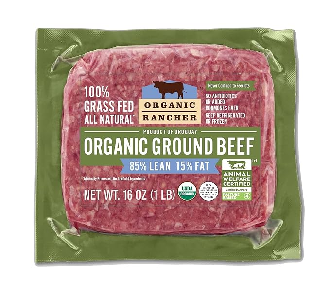 Amazon.com: Organic Rancher, Organic Ground Beef 85% Lean/15% Fat, 16 ...