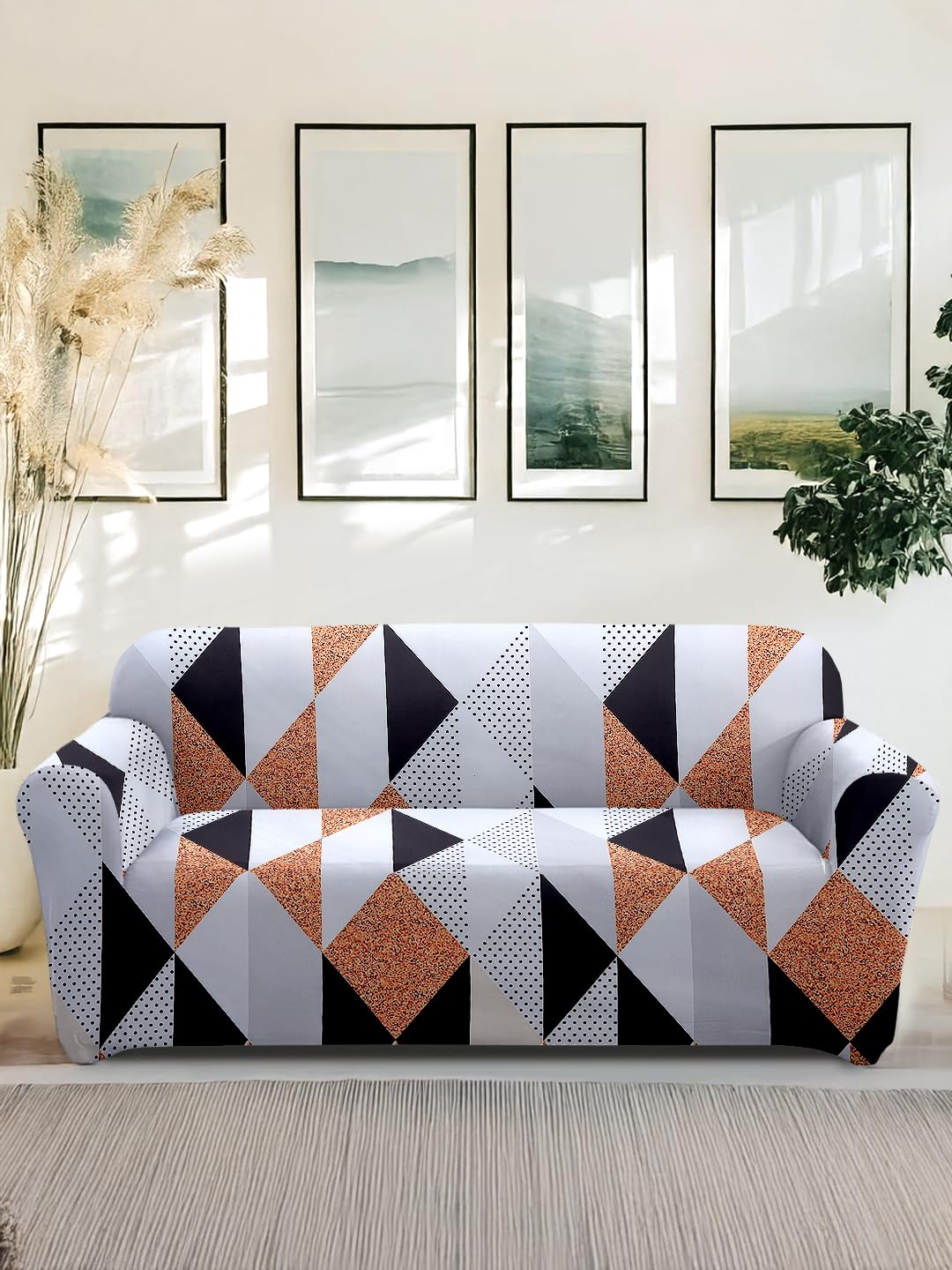 Amazon Brand - Solimo Polyester Spandex Stretchable Sofa SLIPCOVER (3 ...