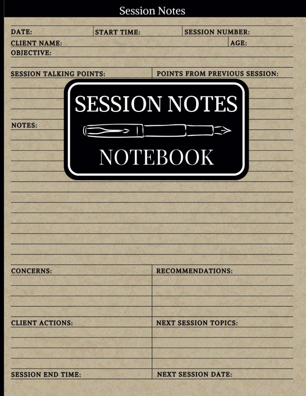 Session Notes Notebook for Therapists & Counselors: Log book that Helps ...