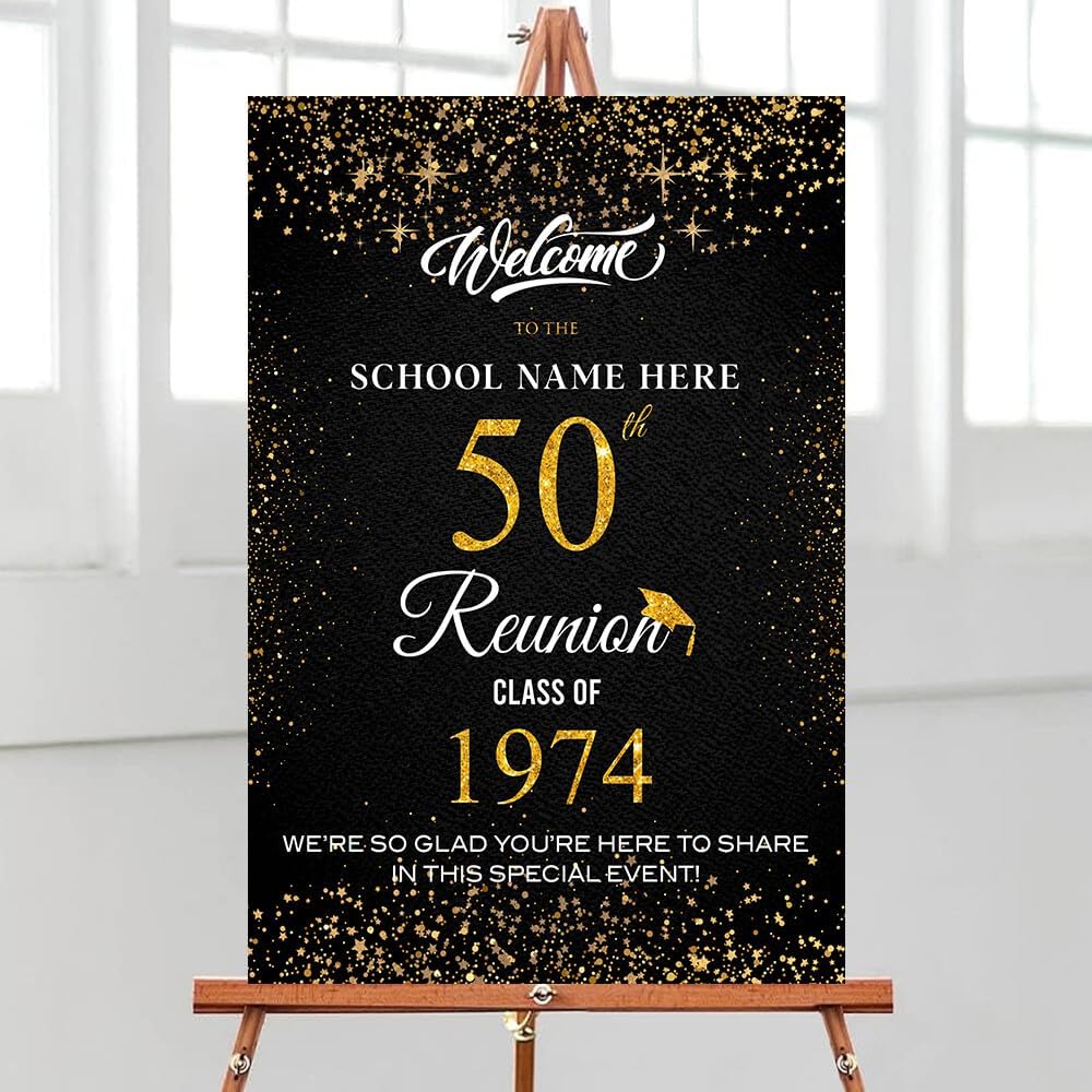 Amazon.com : Personalized 50th Class Reunion Welcome Sign, 50th Class ...