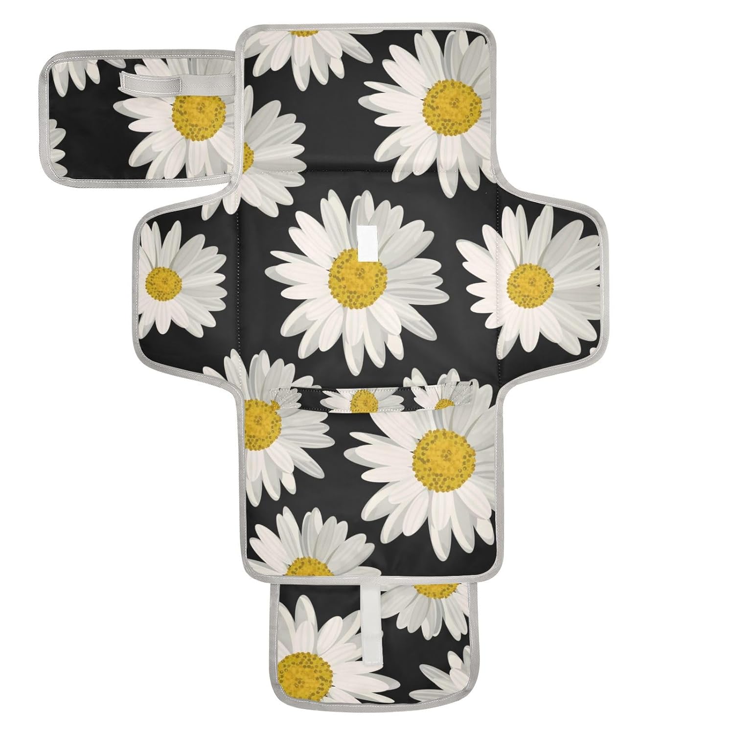 Amazon.com : Diaper Changing Pad Black Daisy Portable Diaper Clutch ...