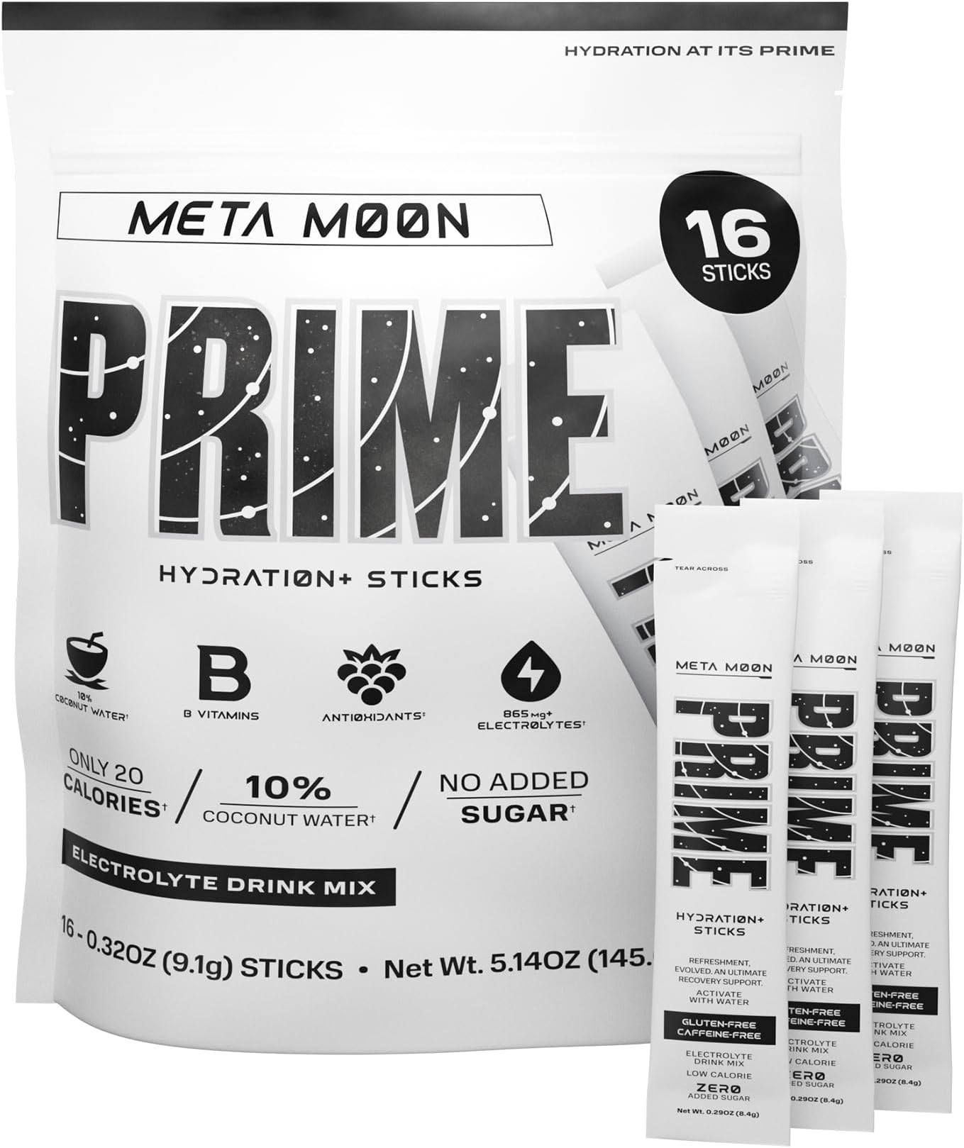 Amazon.com: PRIME HYDRATION+ Sticks META Moon | Hydration Powder Single ...