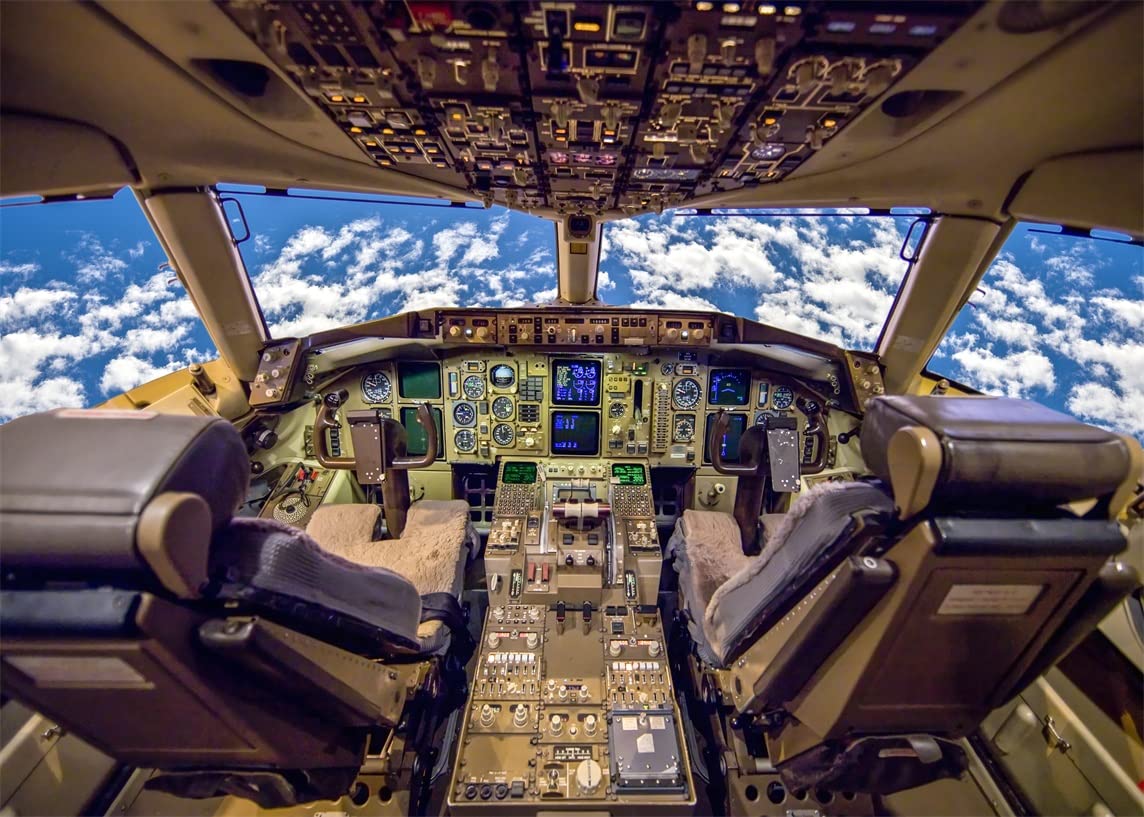 Amazon.com : BELECO 7x5ft Fabric Aircraft Cockpit Photography Backdrop ...