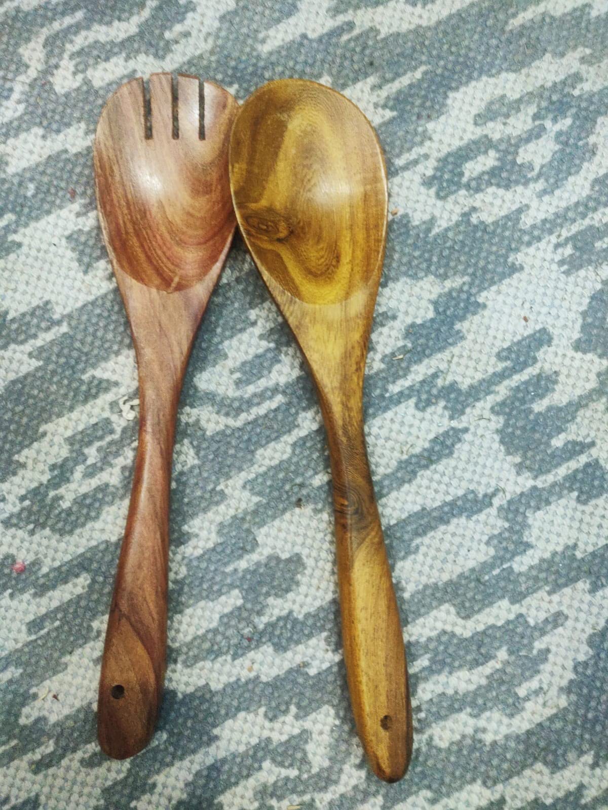 Buy Wood & Nail Wooden Spoon for Home & Restaurant Wood Serving Spoons Set Salad Mixing Dinner ...