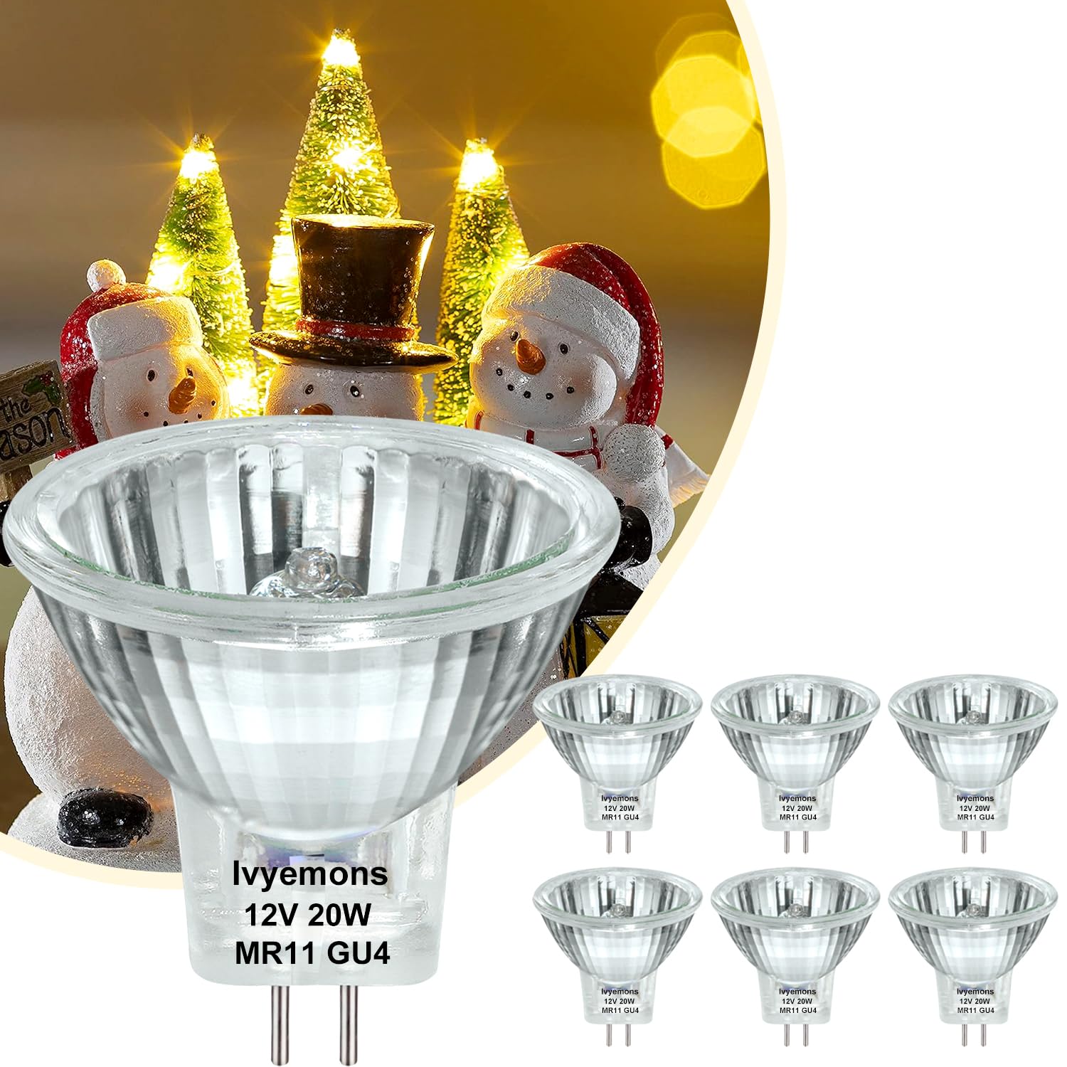 Ivyemons GU4 MR11 12V 20W - 6 Pack MR11 Halogen Bulb 2800k Warm White ...
