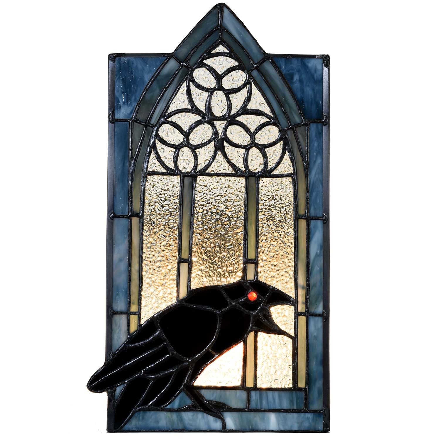 Bieye L10955 Raven Calling Outside The Gothic Window Tiffany Style ...