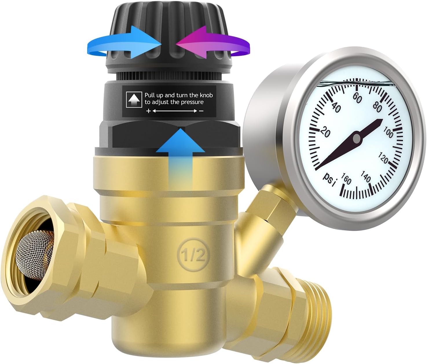 Amazon.com: DIVANC RV Water Pressure Regulator Valve, Brass Lead-Free ...