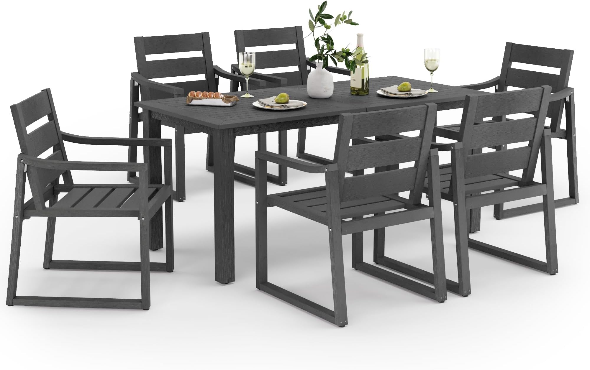 Amazon.com: Cozyman HDPS Outdoor Patio Dining Set for 6, All Weather ...