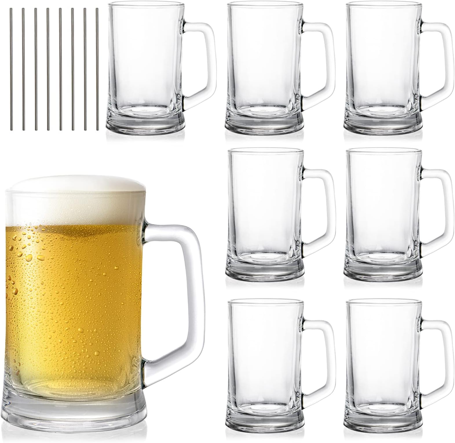 Amazon.com | Mini Plastic Beer Mugs, 8oz Clear Dimple Stein Beer Mug ...