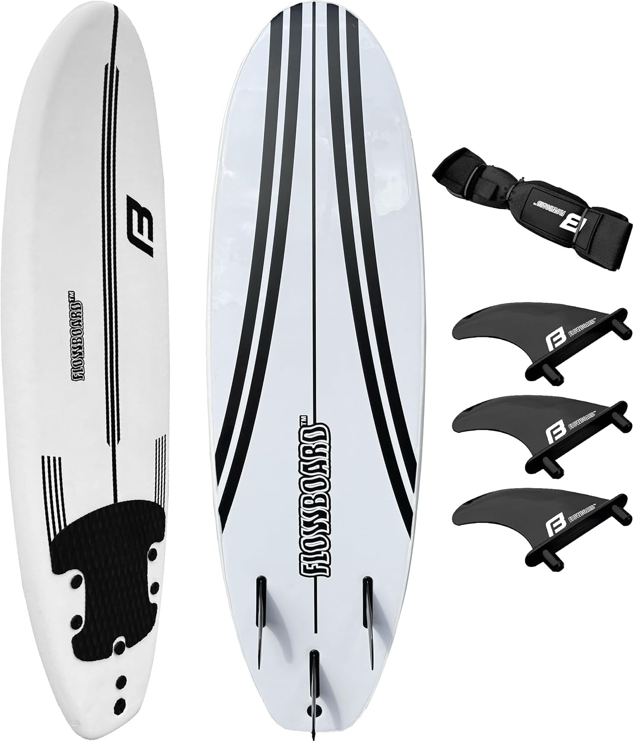 Amazon.com : 6’ FLOWBOARD Surfboard Softboard Foam - Include (3) Fins 6 ...