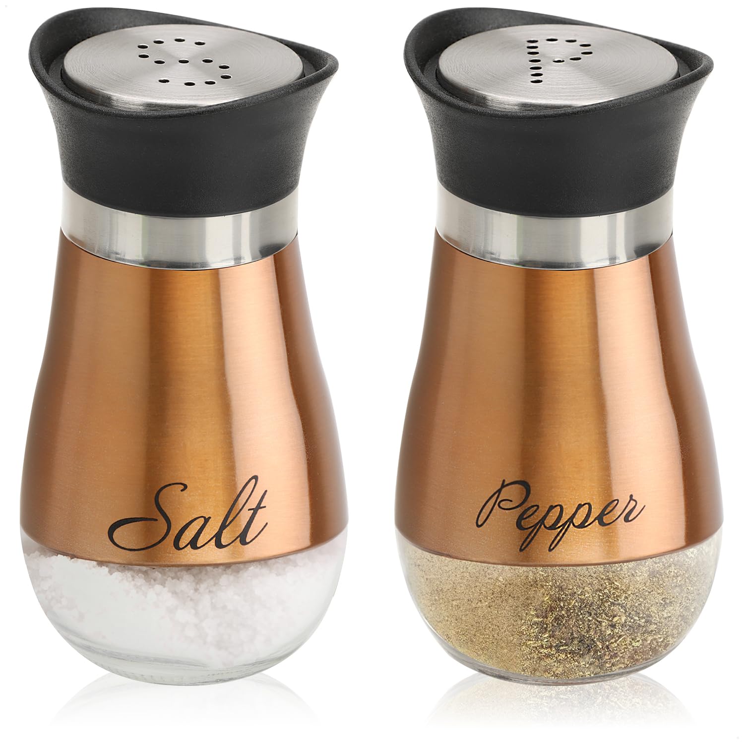 COM-FOUR® 2-Piece Salt and Pepper Shaker Set Made of Stainless Steel ...