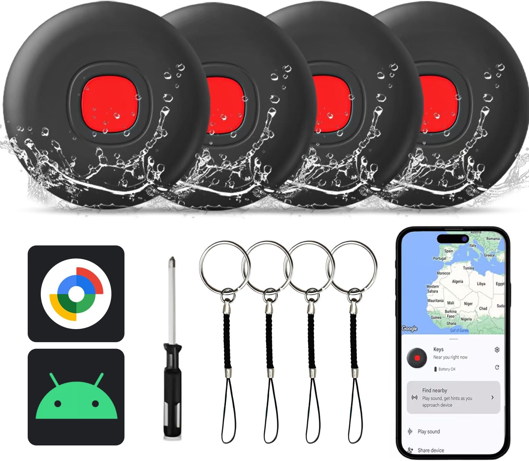 Amazon.com: Android Tracker Tags, Smart Tags for Android, Google Certified/Works with Google's ...
