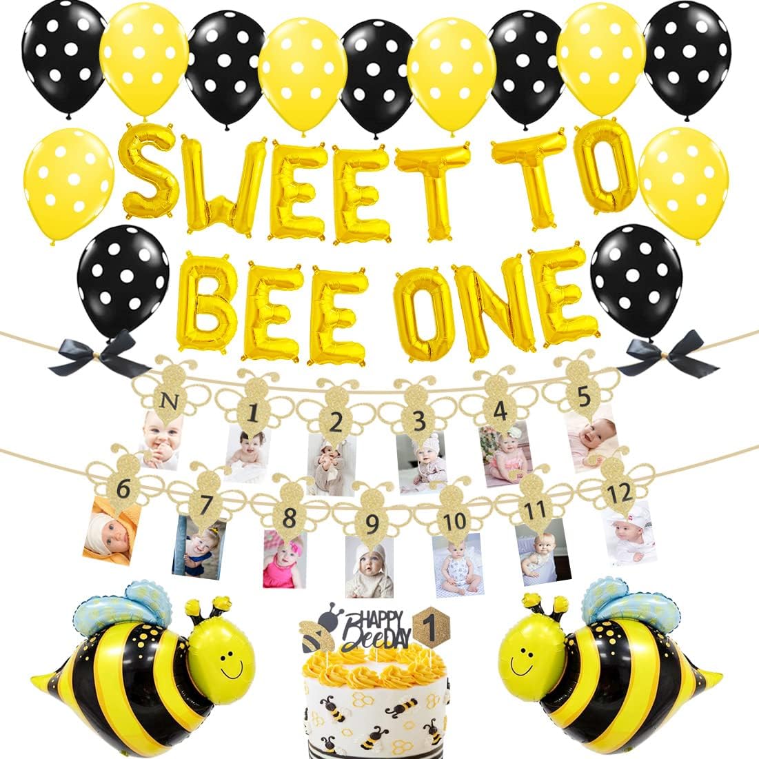 Amazon.com: Bee 1st Birthday Party Decorations - Sweet To Bee One ...