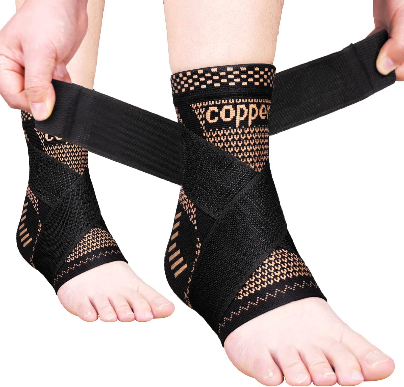 Amazon.com: INDEEMAX 2 Pack Copper Ankle Brace for Men & Women ...