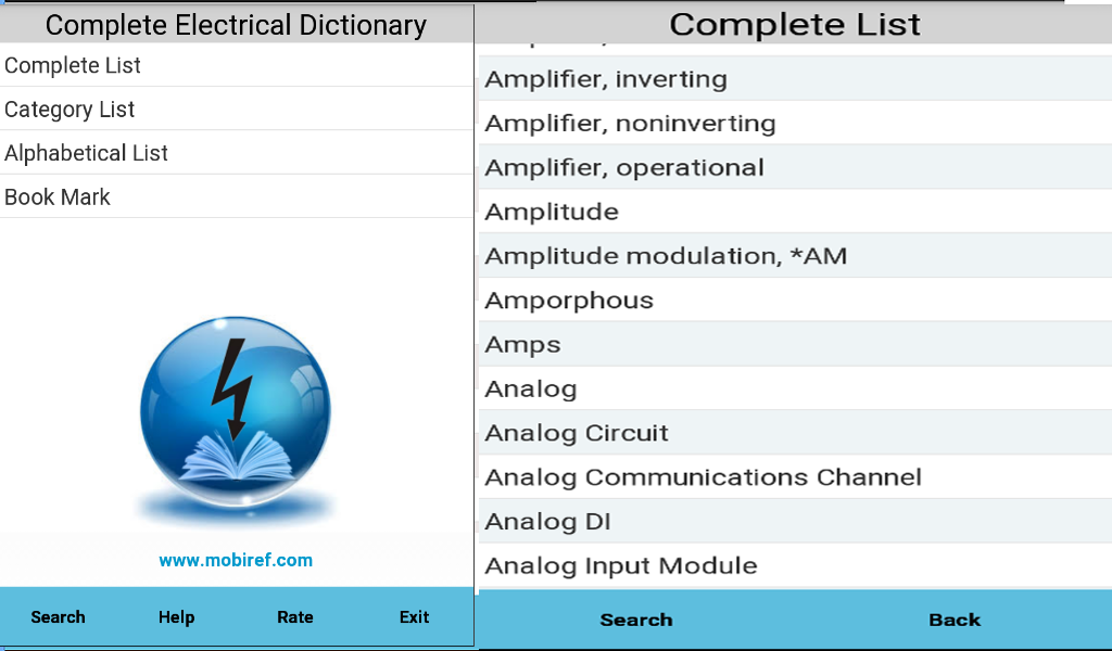 Electrical Dictionary Free - App on Amazon Appstore