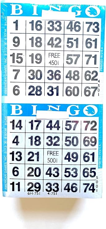 Amazon.com : United Novelty 2 on Square Face Bingo Paper Game Cards ...