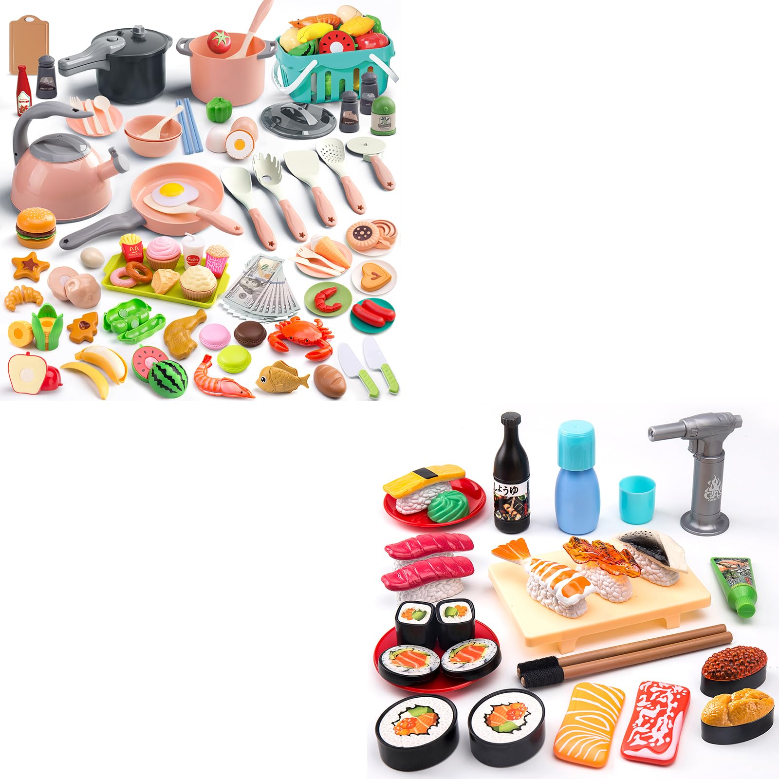 Amazon.com: Funpynani Kitchen Playset and Sushi Play Food Set, Toddler ...