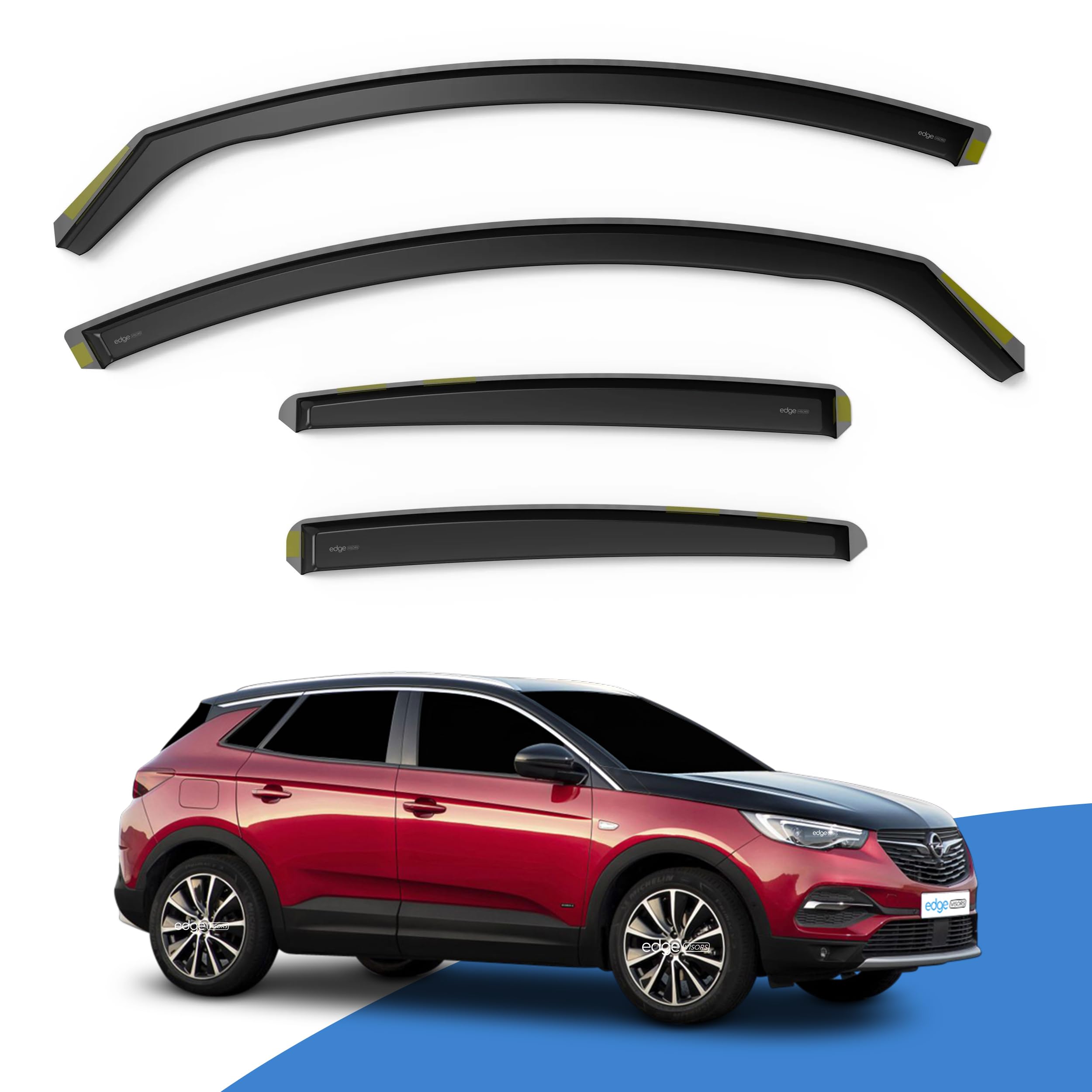 EdgeVisors Wind Deflectors Set Fits: Vauxhall GRANDLAND X MK1 2017-Up 5 ...