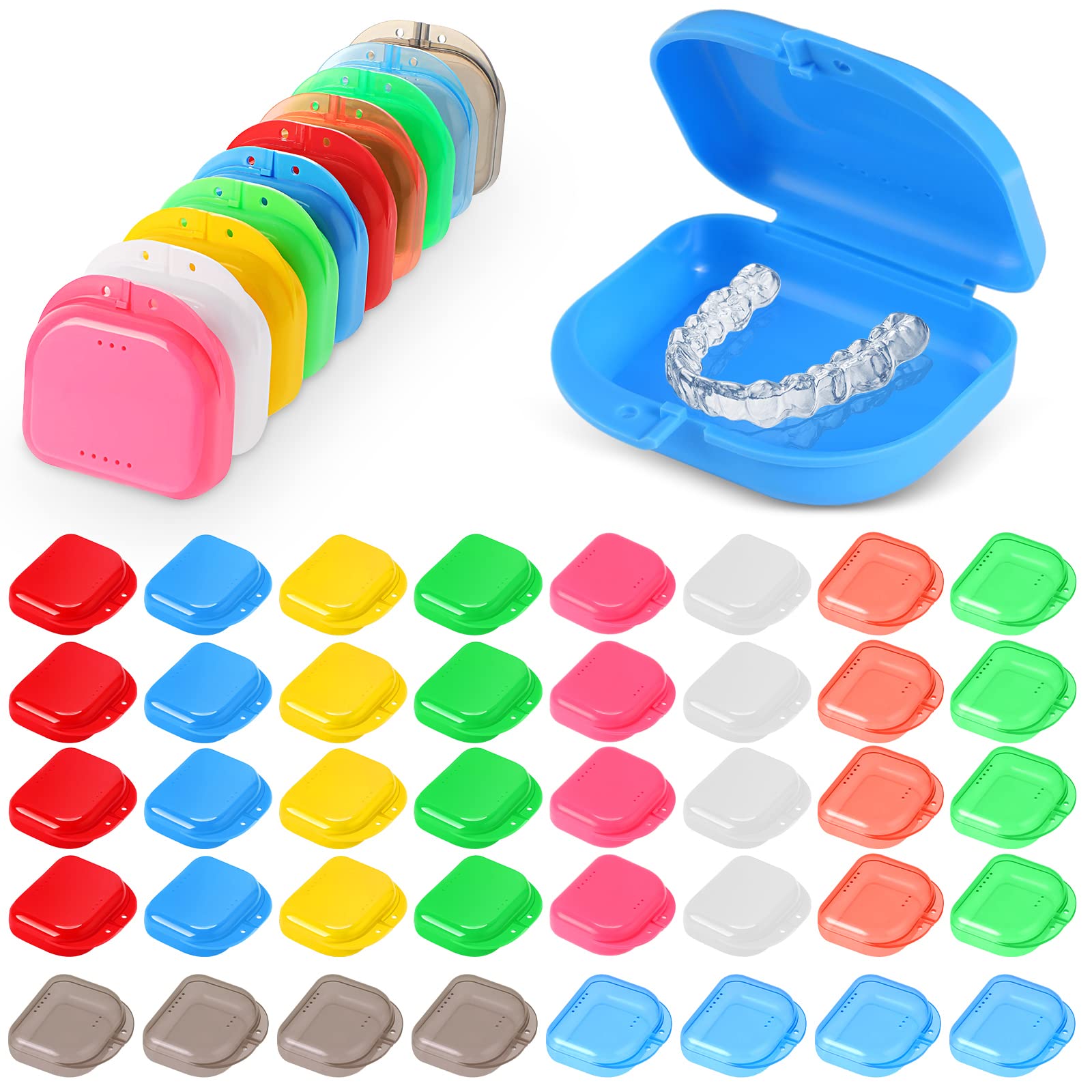 Amazon.com: Tanlade 40 Pcs Retainer Case with Vent Holes 10 Colors ...