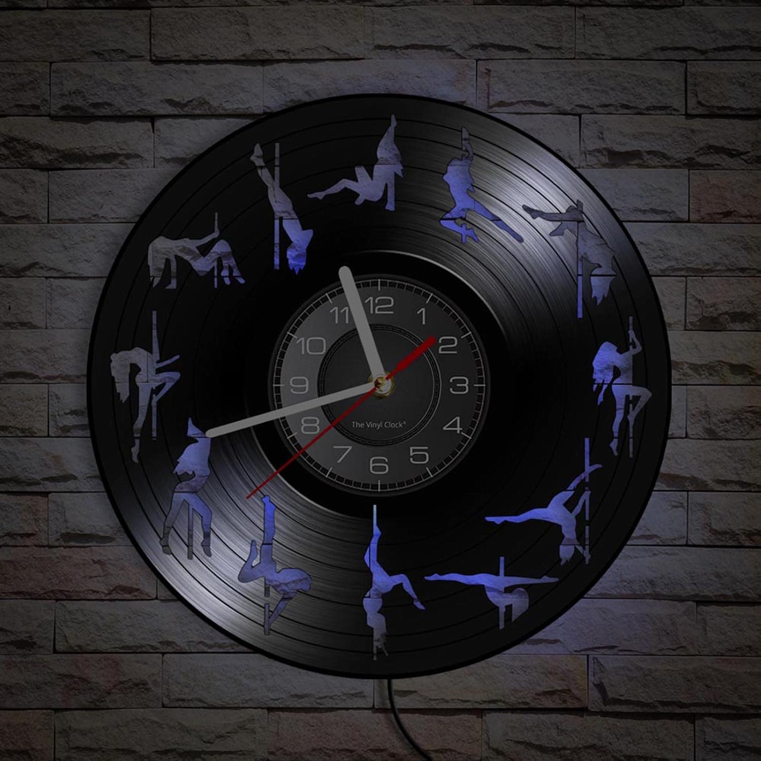 Amazon.com: Vinyl Wall Clock Pole Dance Wall Clock with LED Backlight ...