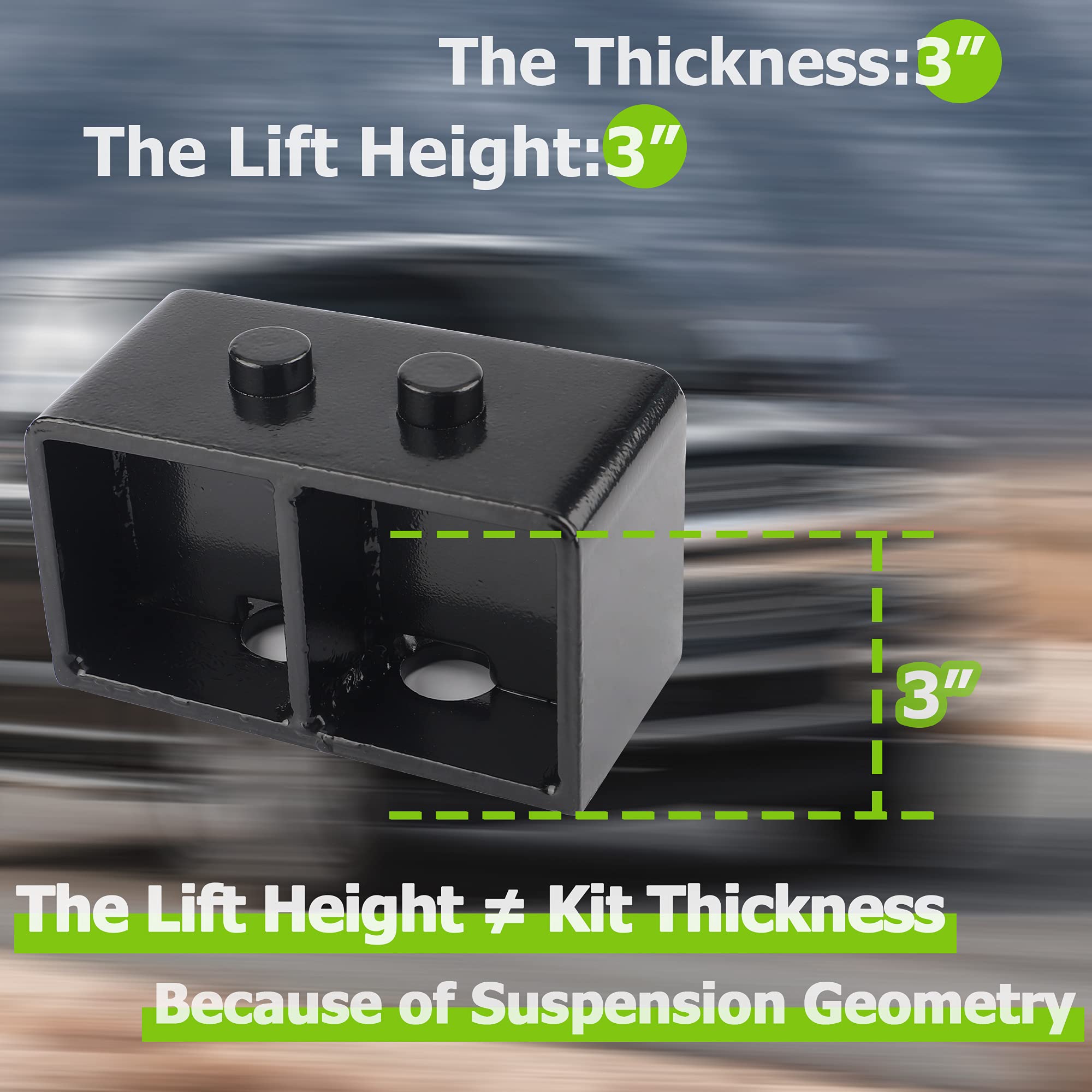 Snapklik.com : PROEZE 3" Rear Leveling Lift Block Kits For 2004-2020 ...