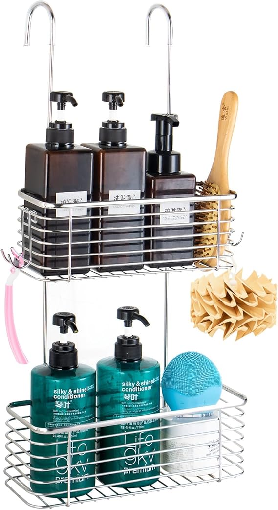 Amazon.com: YQh Stainless steel double-layer shower rack, shower room ...