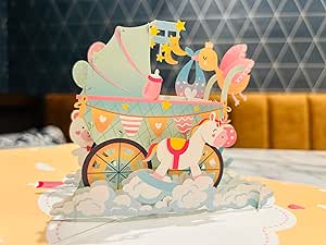 Amazon.com : PaperPop Signature 3D Pop Up Baby Shower Card for New Parents, with Message card ...