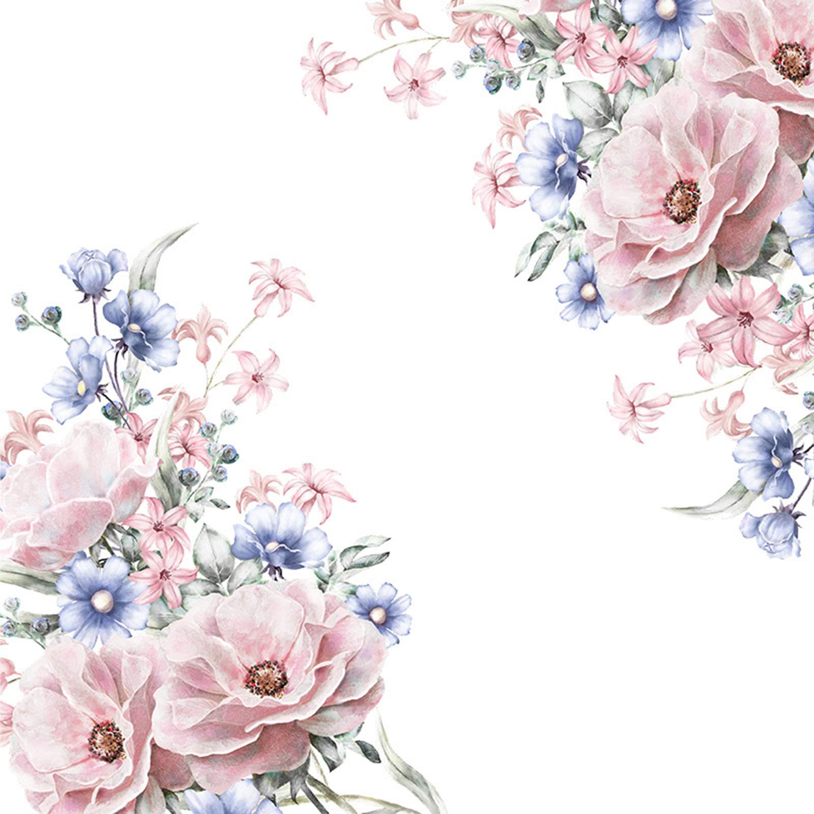 Pink And Blue Flowers Border