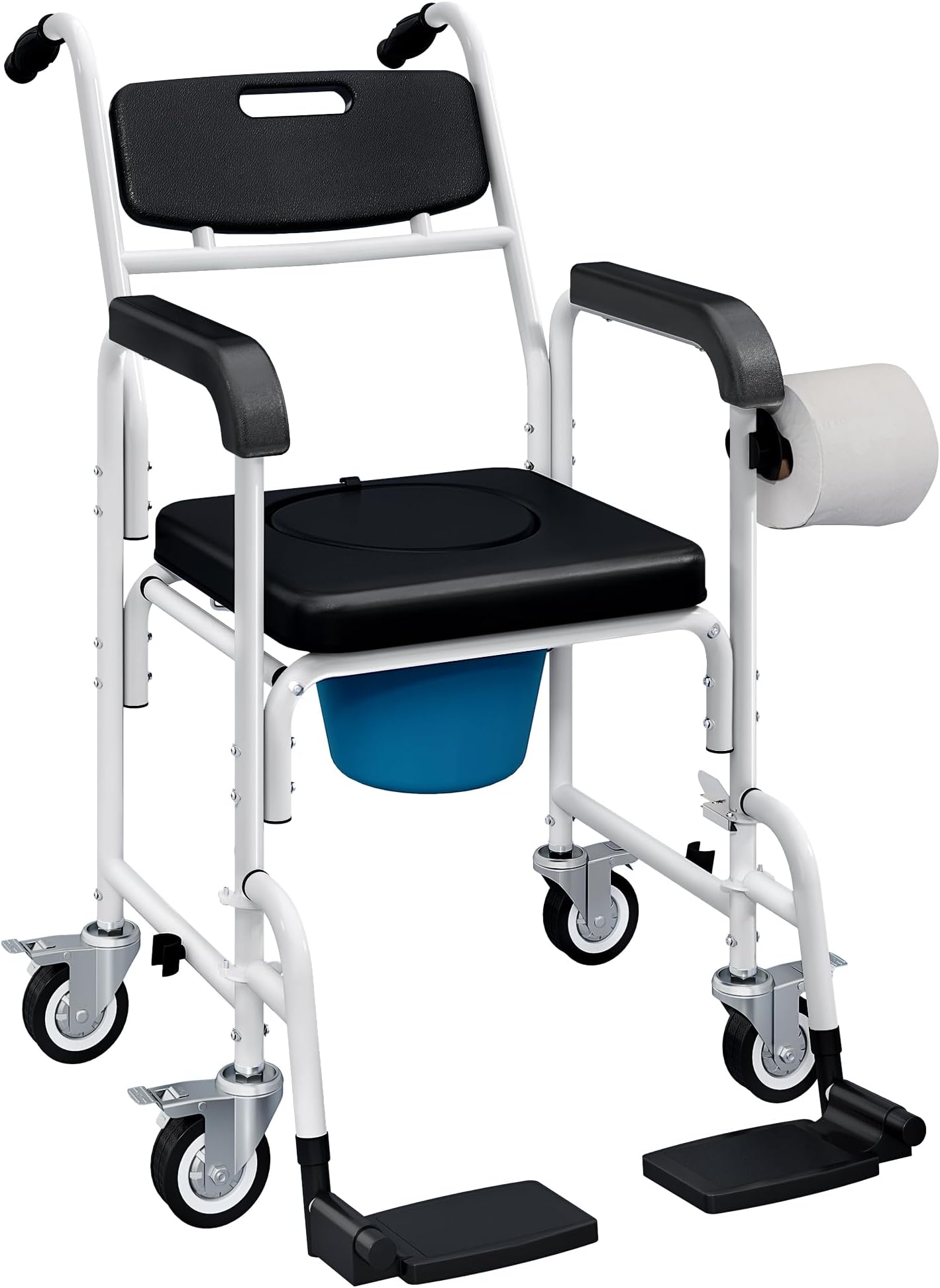 Amazon.com: Vive Commode Shower Chair with Wheels - Bathroom & Bedside ...