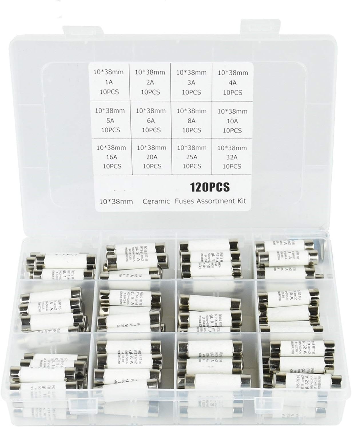 uxcell Ceramic Cartridge Fuses 1A 500V 10x38mm Fast Blow Replacement ...