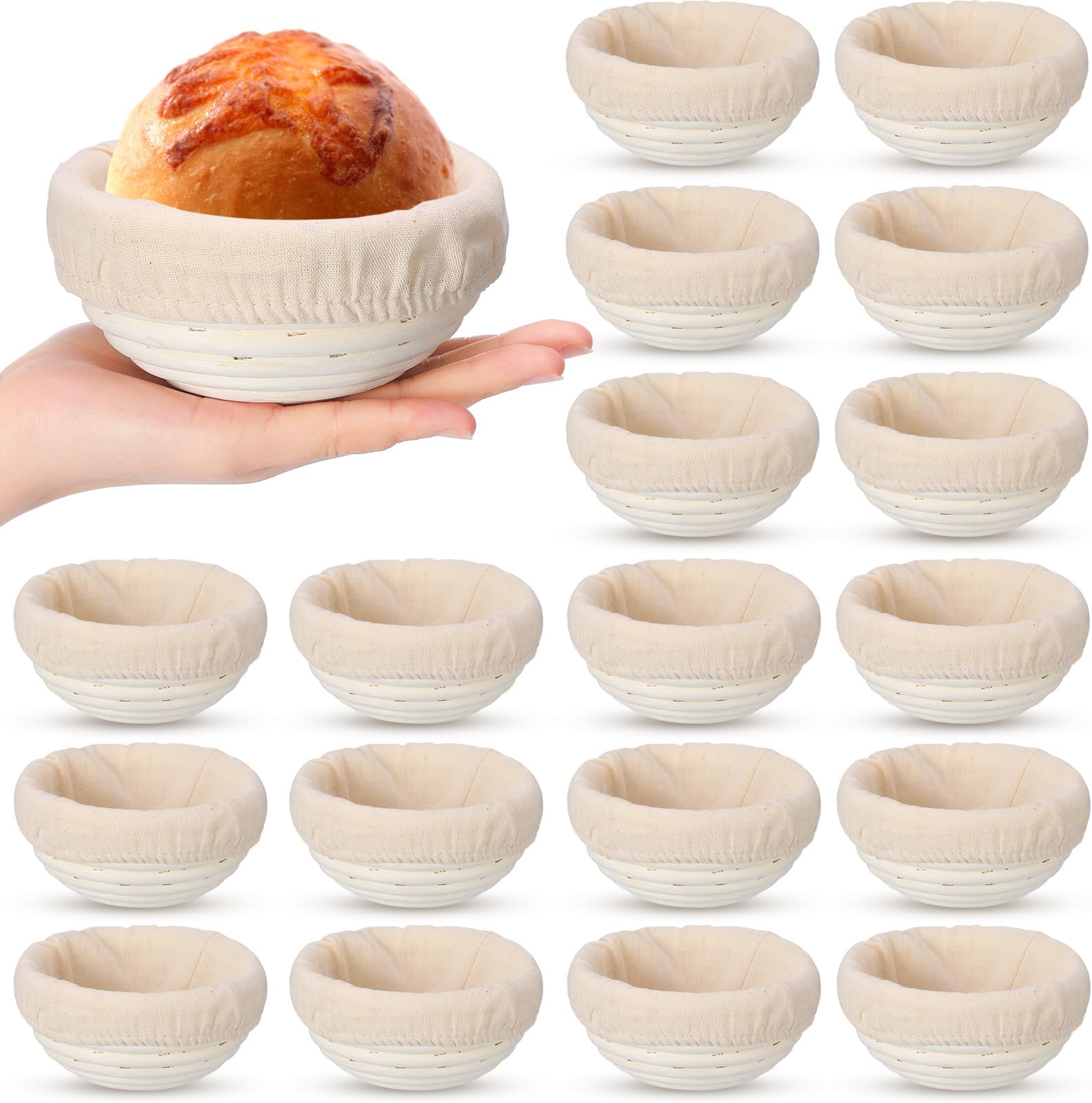 Amazon.com: FoldTier 20 Pcs Bread Proofing Basket 5 Inch Banneton Round ...