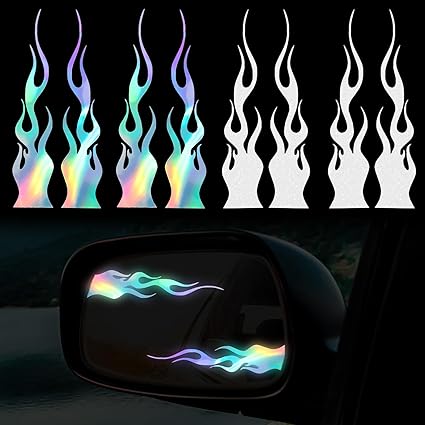 Amazon.com - 8pcs Flame Reflective Sticker for Bikes, 5.9"X1.2" Flame ...