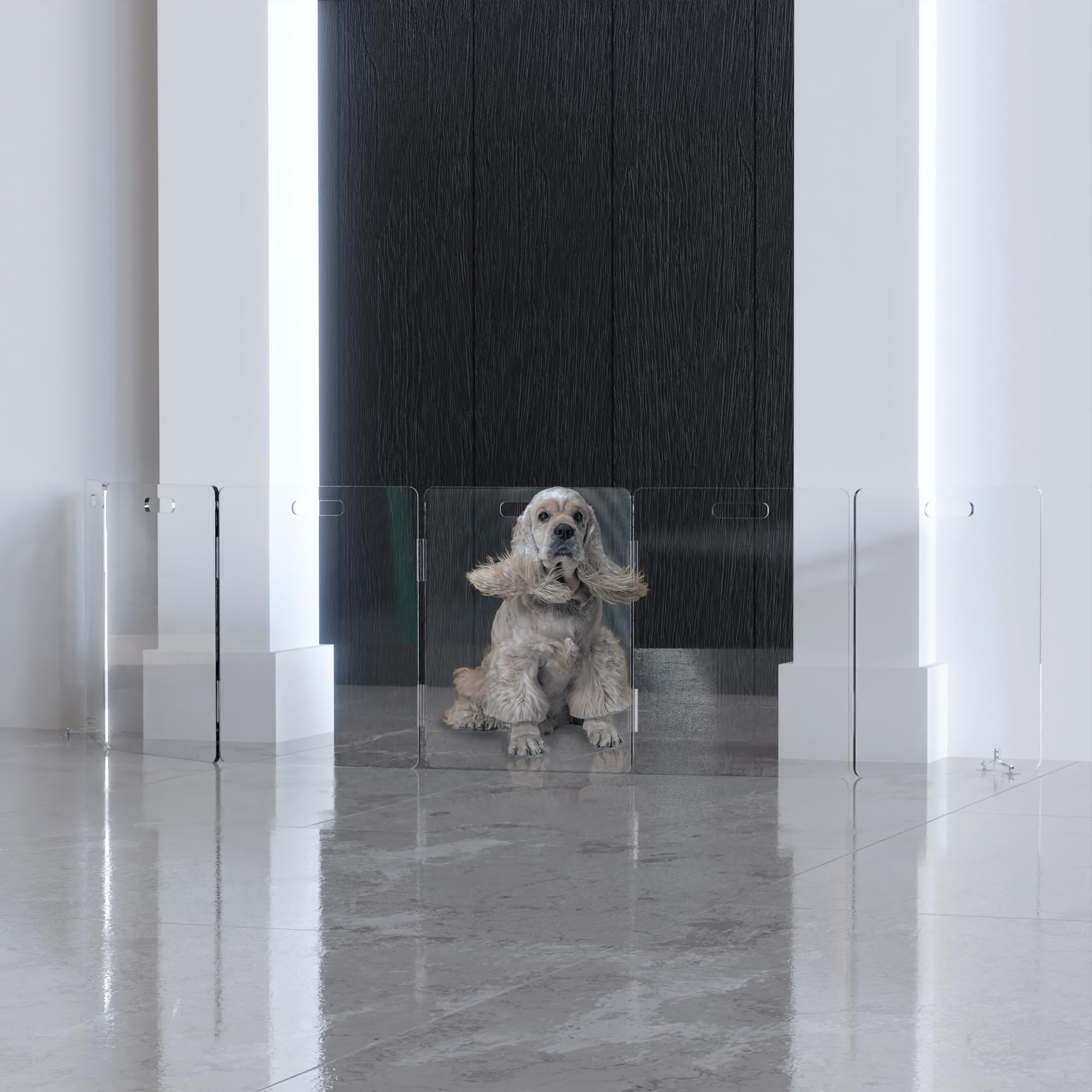 Snapklik.com : Premium Acrylic Dog Gate Fence Panel Large Clear Dog ...