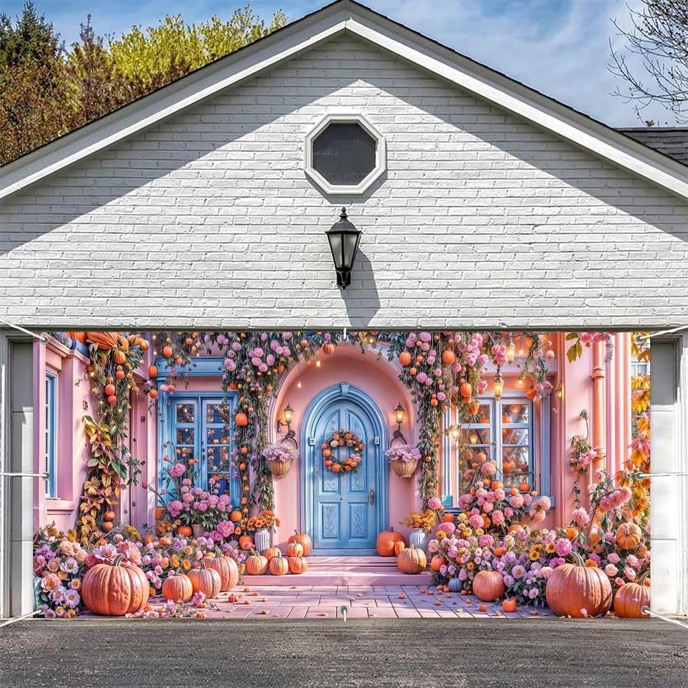 Amazon.com : Fall Thanksgiving Garage Door Cover Backdrop, Florals ...