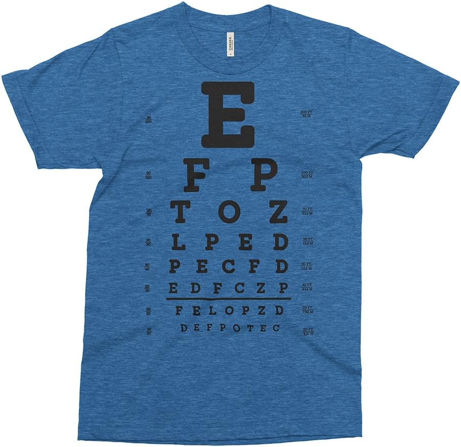 PixiePrints Eye Test Chart - Funny Optometrist T-Shirt [Color - Heather ...