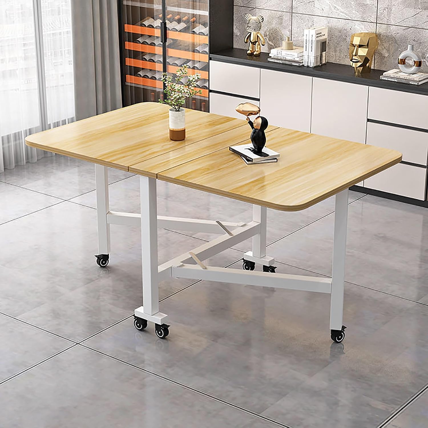 Amazon.co.jp: Portable Extendable Kitchen Table,Folding Dining Table ...