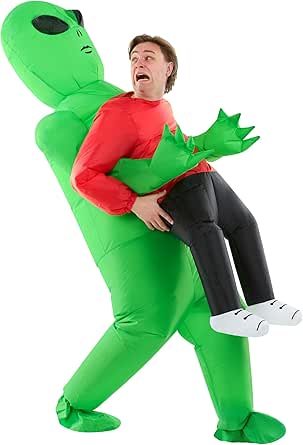 Morph Inflatable Alien Costume for Adults - Green Blow Up Alien Outfit ...