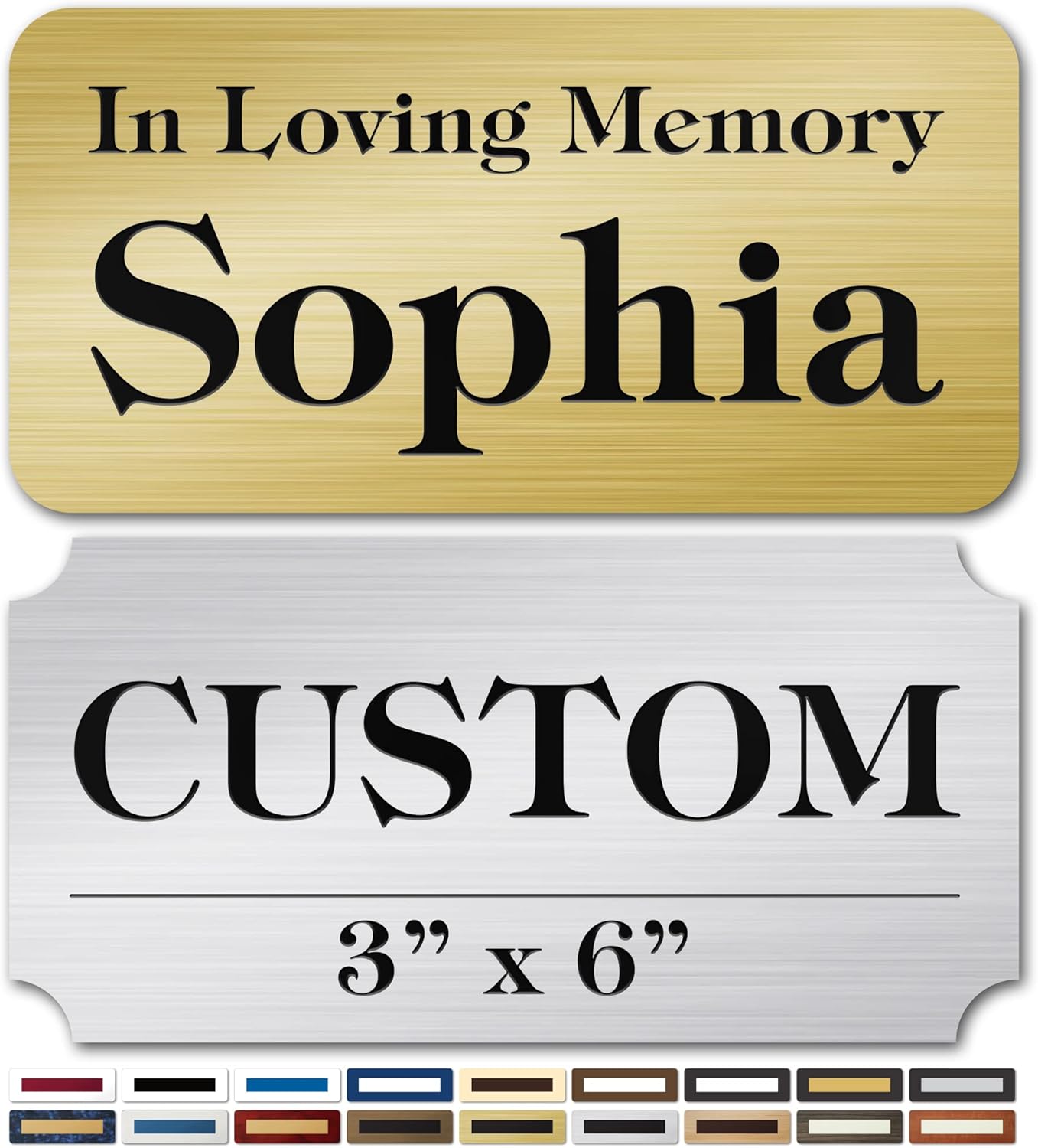 Engraved Name Plate, Personalized Name Plaque - 3x6 Inch, 18 Colors, 4 ...
